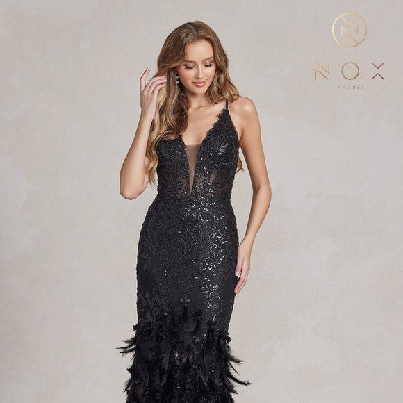 Nox | Dresses | New Mermaid Sleeveless Floor Length Dress With Sequins ...